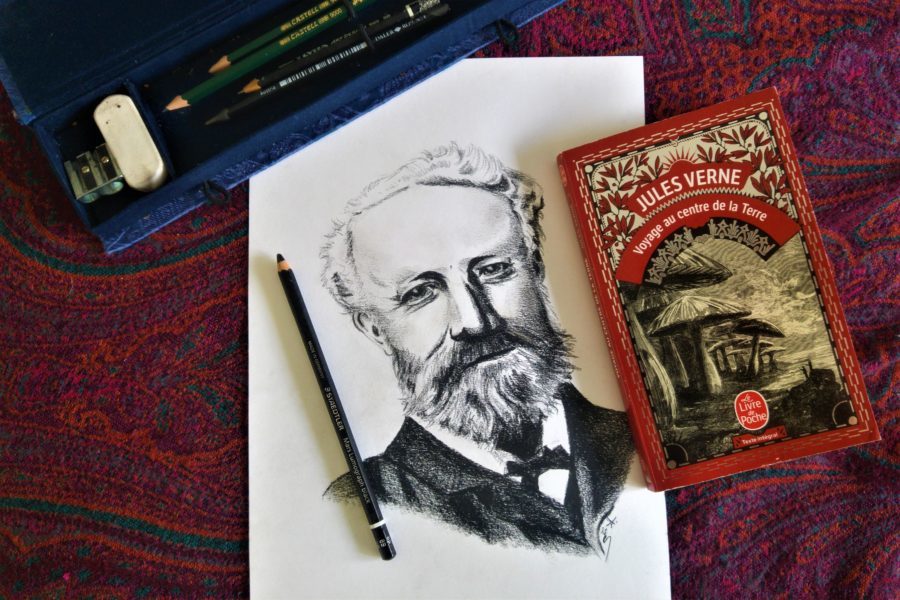 Jules Verne, portrait et projet d'illustration (1/3) - Gaëlle Compozia